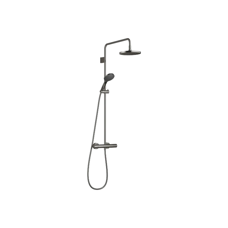SERIES SPECIFIC Dark Chrome : Shower pipe with shower thermostat with ...