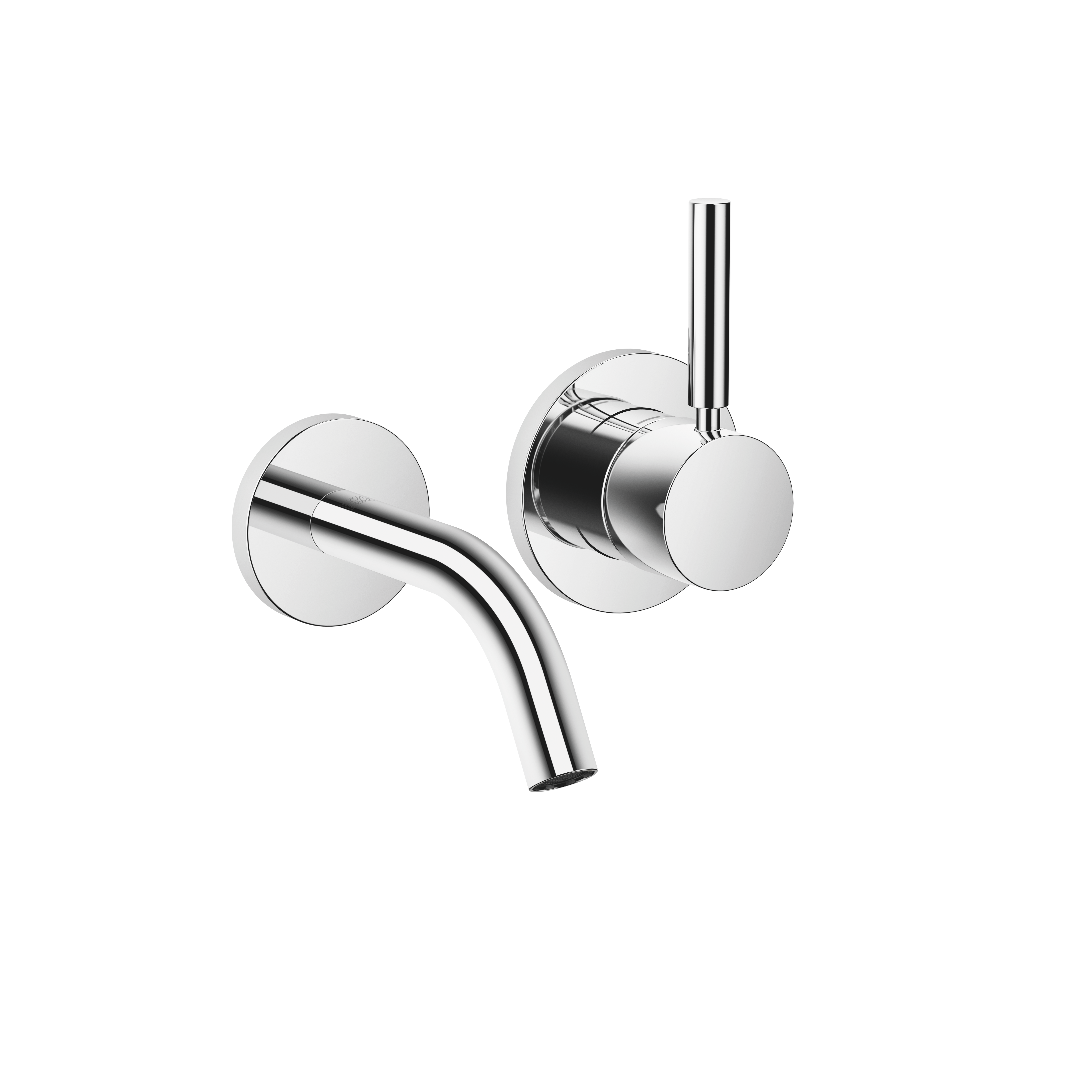 META Chrome : Wall-mounted single-lever basin mixer without pop-up waste