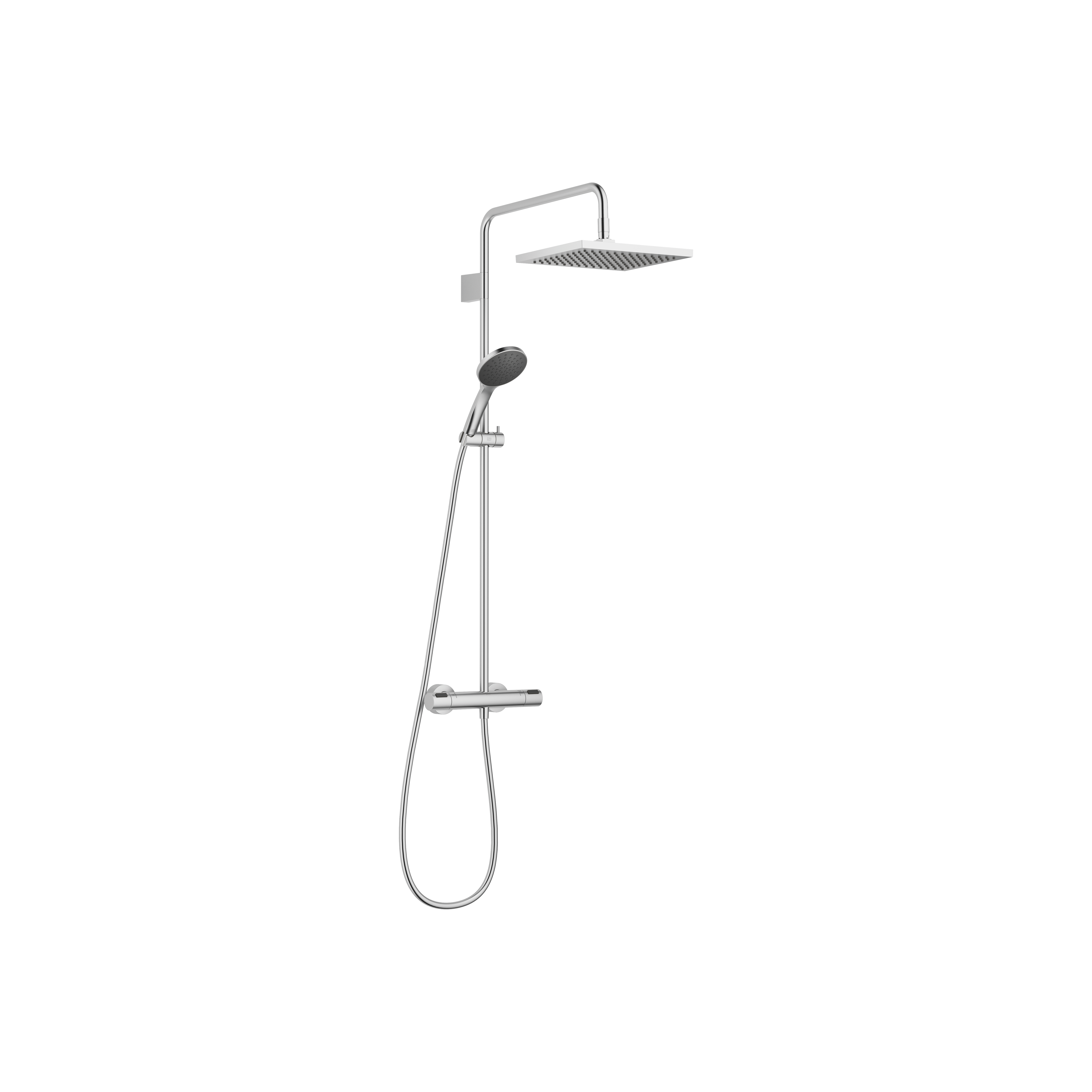 SERIES SPECIFIC Brushed Chrome : Shower pipe with shower thermostat ...