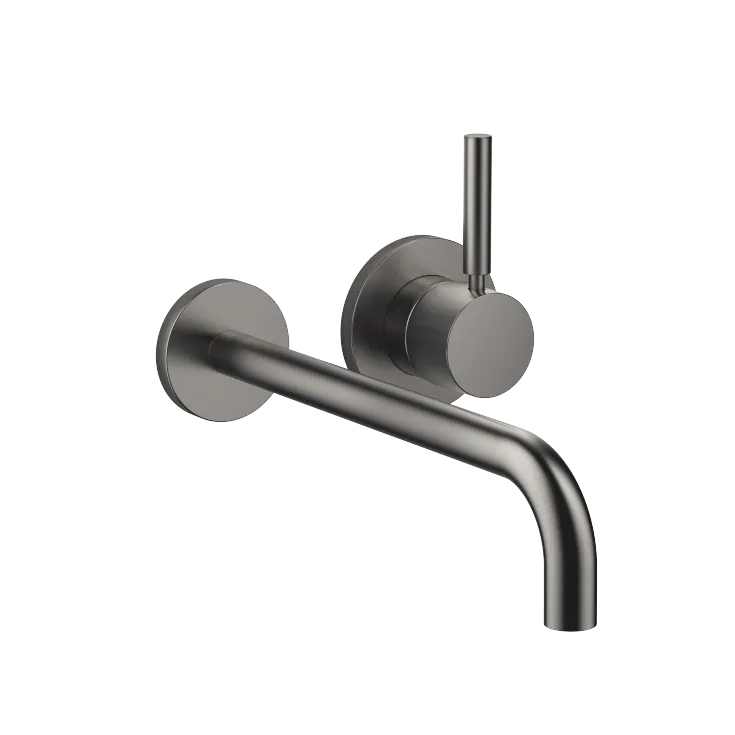 META Brushed Dark Platinum : Wall-mounted single-lever basin mixer with ...