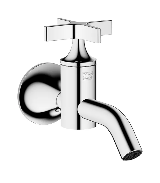 VAIA Chrome Washbasin faucets: Pillar-tap, wall-mounted cold water only ...