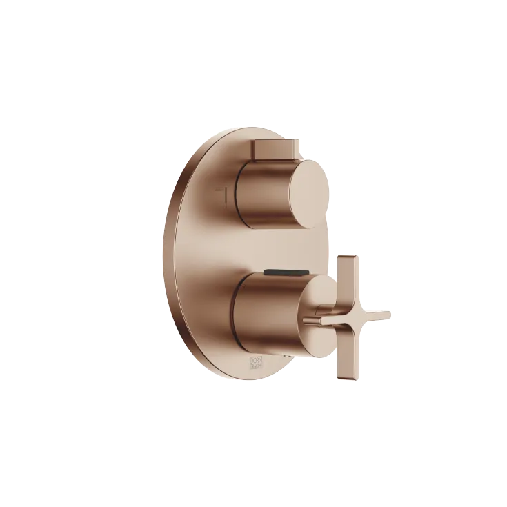 VAIA Brushed Bronze : Concealed thermostat with two function volume control