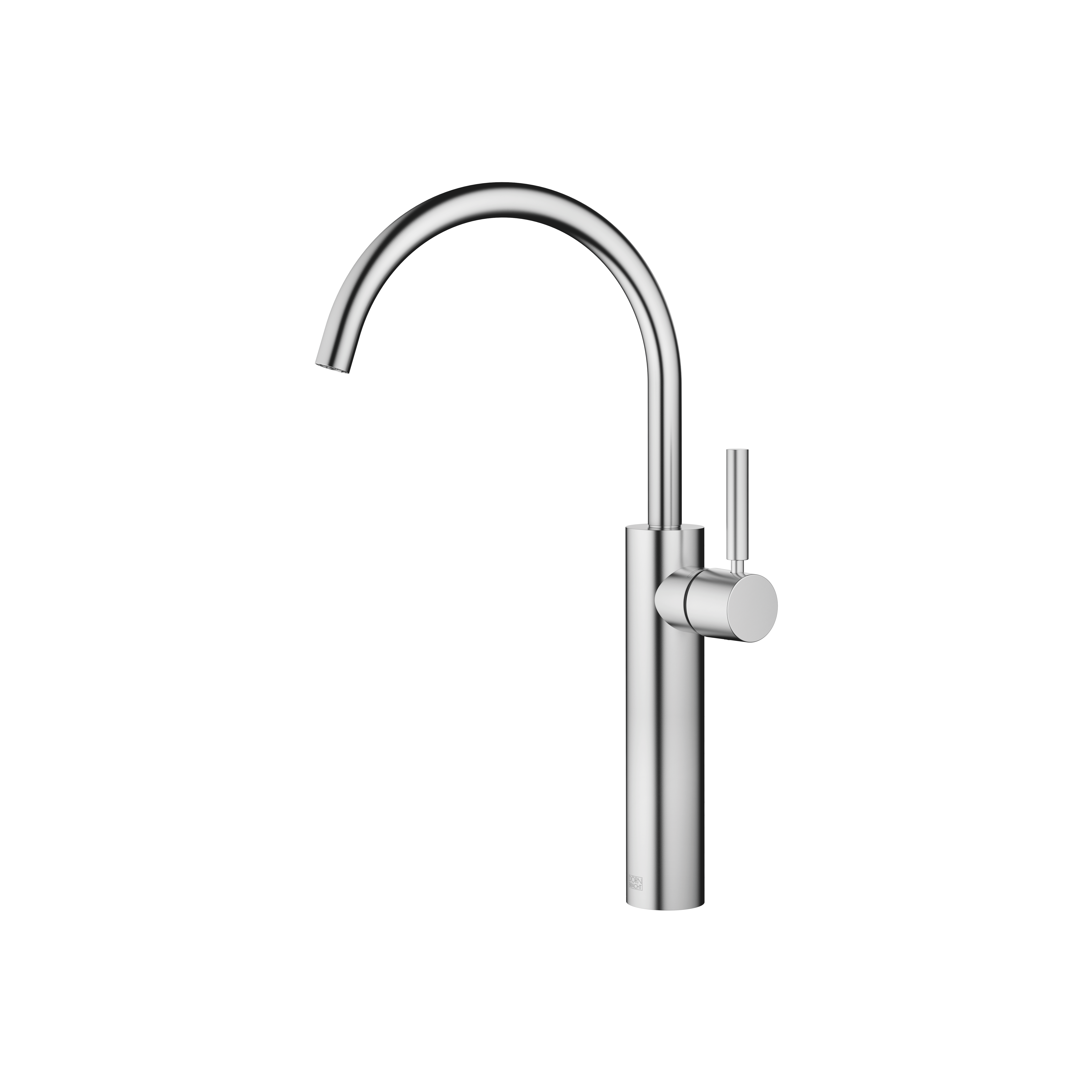 META Brushed Chrome : Single-lever basin mixer with raised base without ...