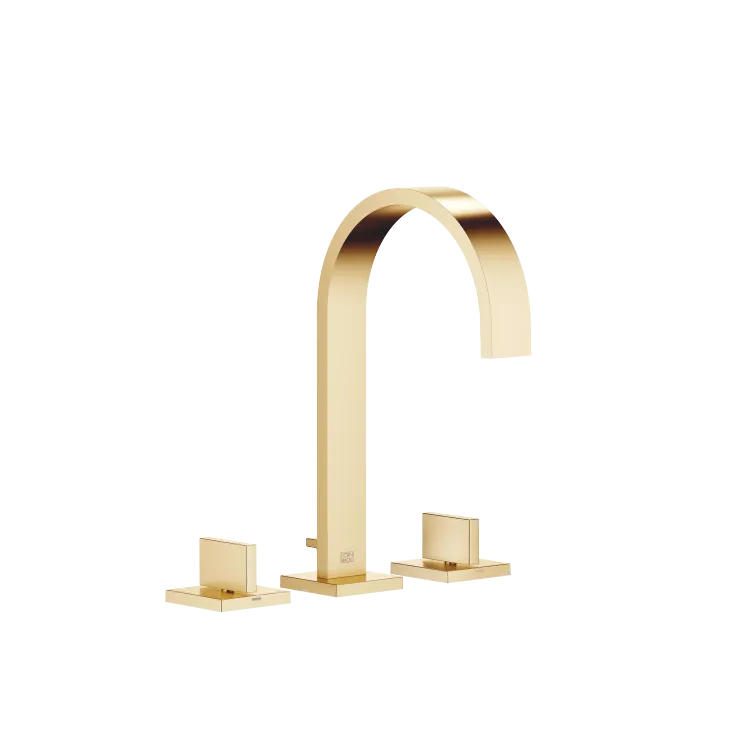 MEM Brushed Durabrass (23kt Gold) : Three-hole basin mixer with pop-up ...