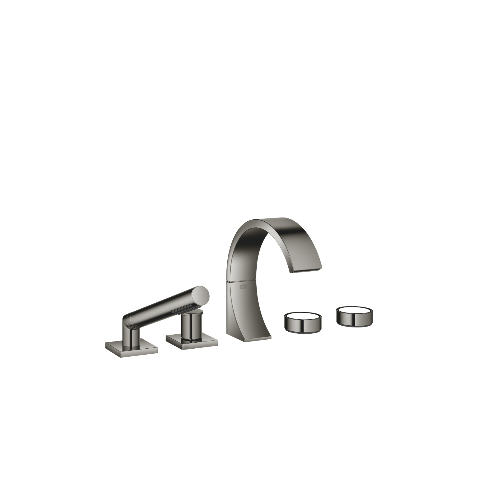 Cyo Dark Chrome Bath Faucets Five Hole Bath Mixer For Bath Rim Or Tile