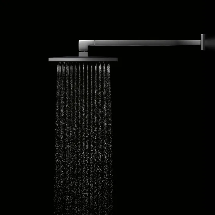 SERIES SPECIFIC Brushed Dark Platinum : Rain shower with wall fixing ...