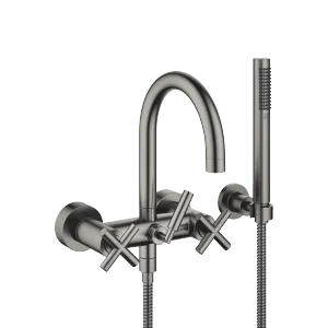 TARA Brushed Dark Platinum Bath faucets: Bath mixer for wall mounting ...
