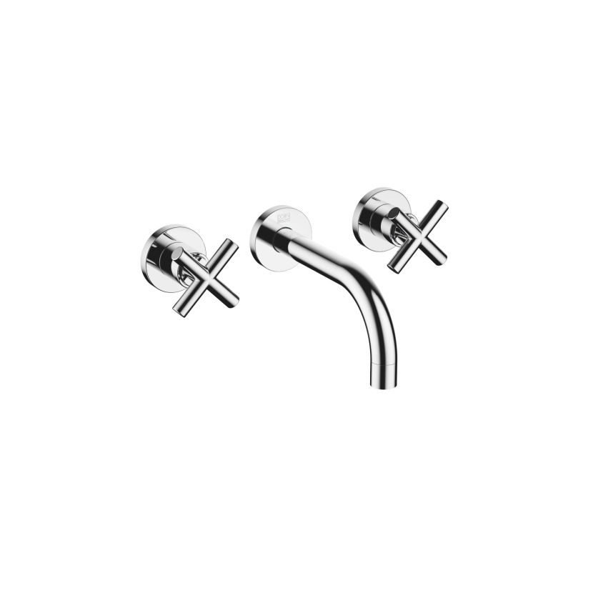 TARA Chrome Washstand faucets: Wall-mounted basin mixer without pop-up ...