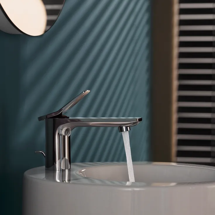 LISSÉ Brushed Platinum : Single-lever basin mixer with pop-up waste