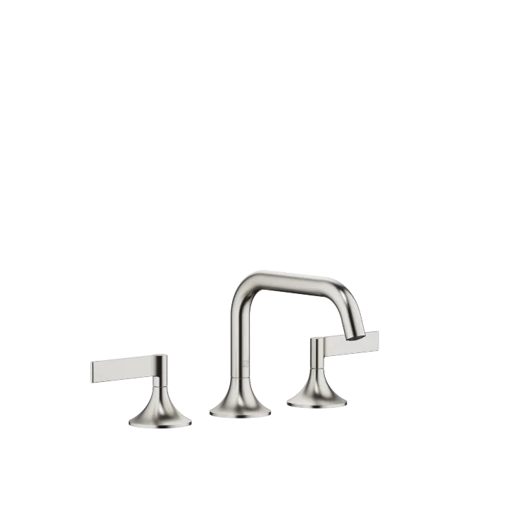 VAIA Brushed Platinum : Three-hole lavatory mixer with drain