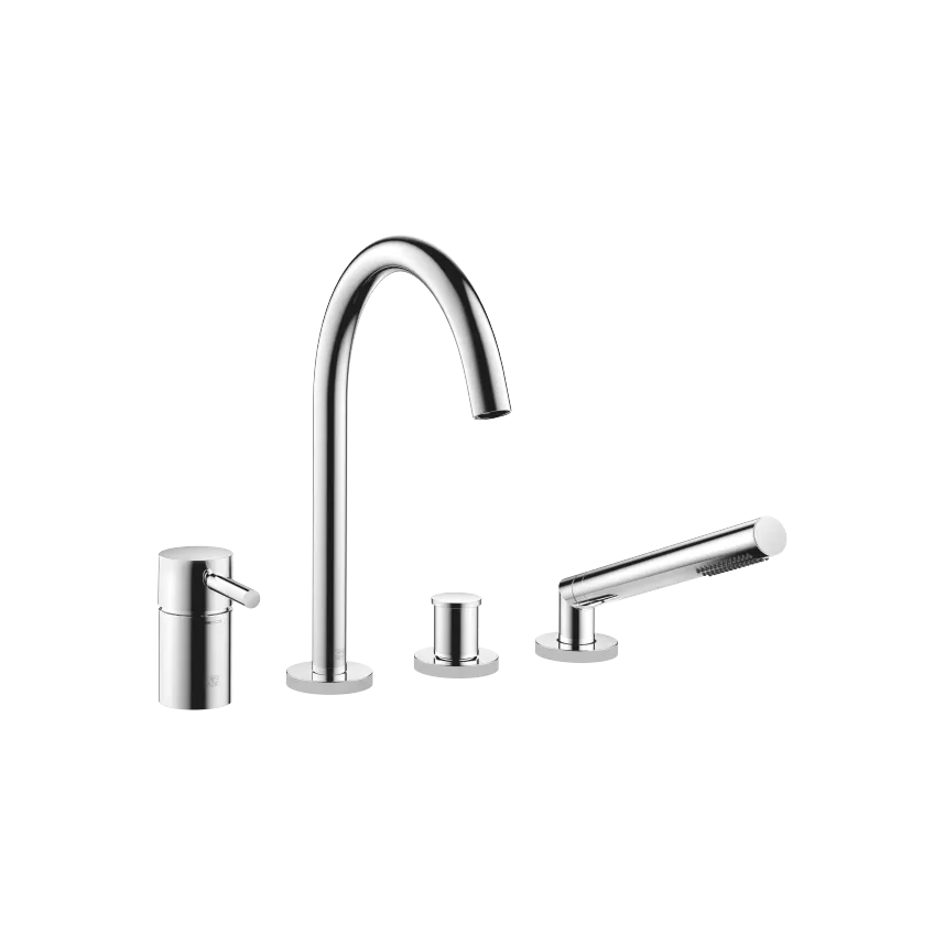 META Chrome Bath faucets: Bath shower set for bath rim or tile edge ...
