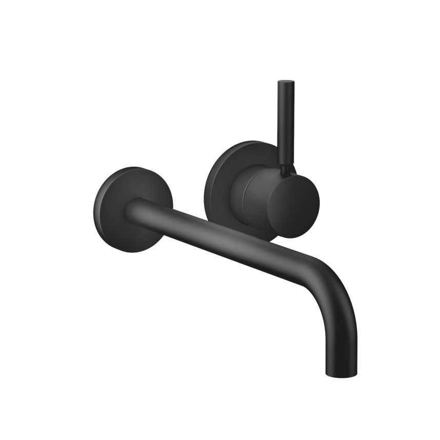 META Matte Black Washstand faucets: Wall-mounted single-lever basin ...