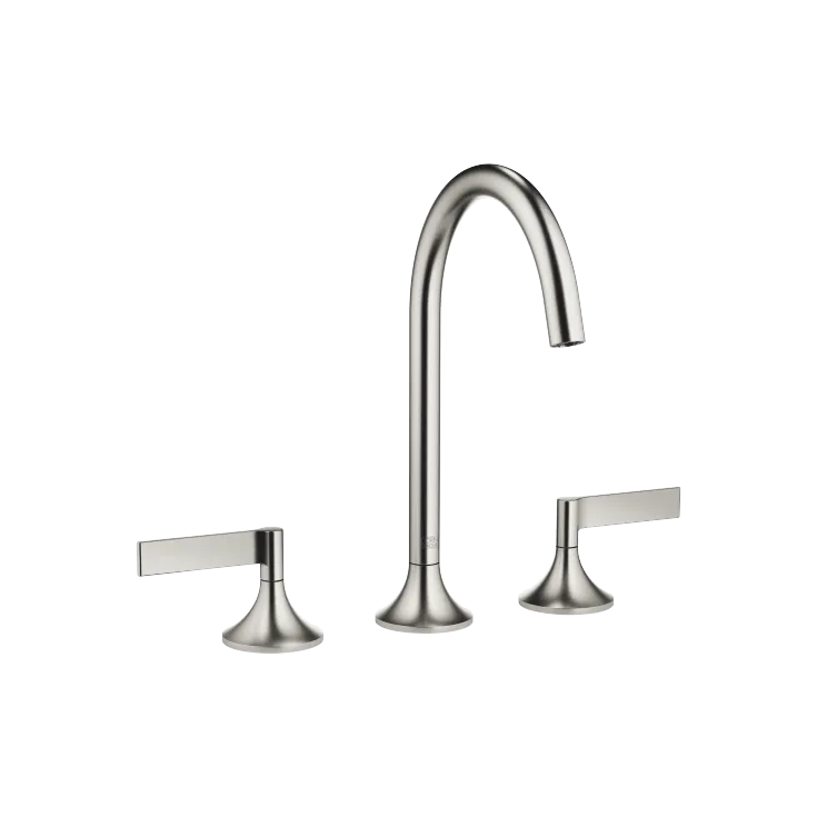 VAIA Brushed Platinum : Three-hole lavatory mixer with drain