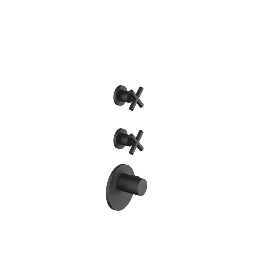 TARA Matte Black Shower faucets: xTOOL Thermostat module with 2 valves