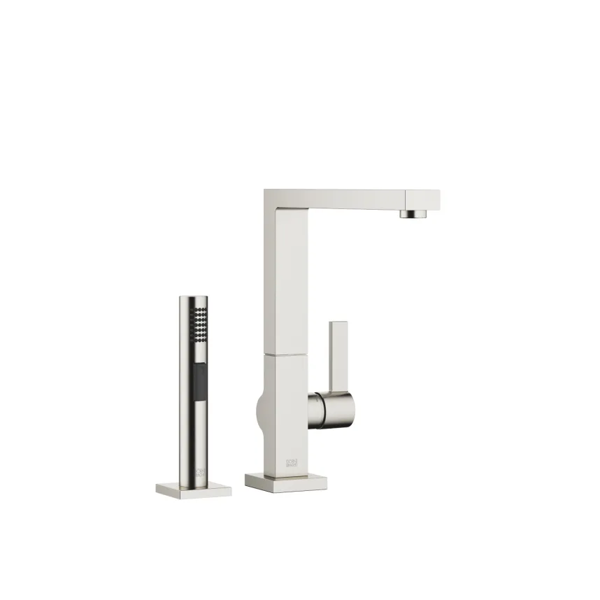 LOT Brushed Platinum Kitchen faucets: Single-lever mixer with side ...