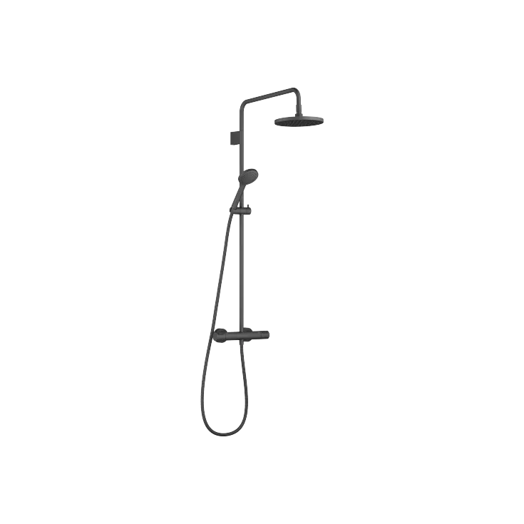 SERIES SPECIFIC Matte Black : Shower pipe with shower thermostat with hand shower set FlowReduce ...