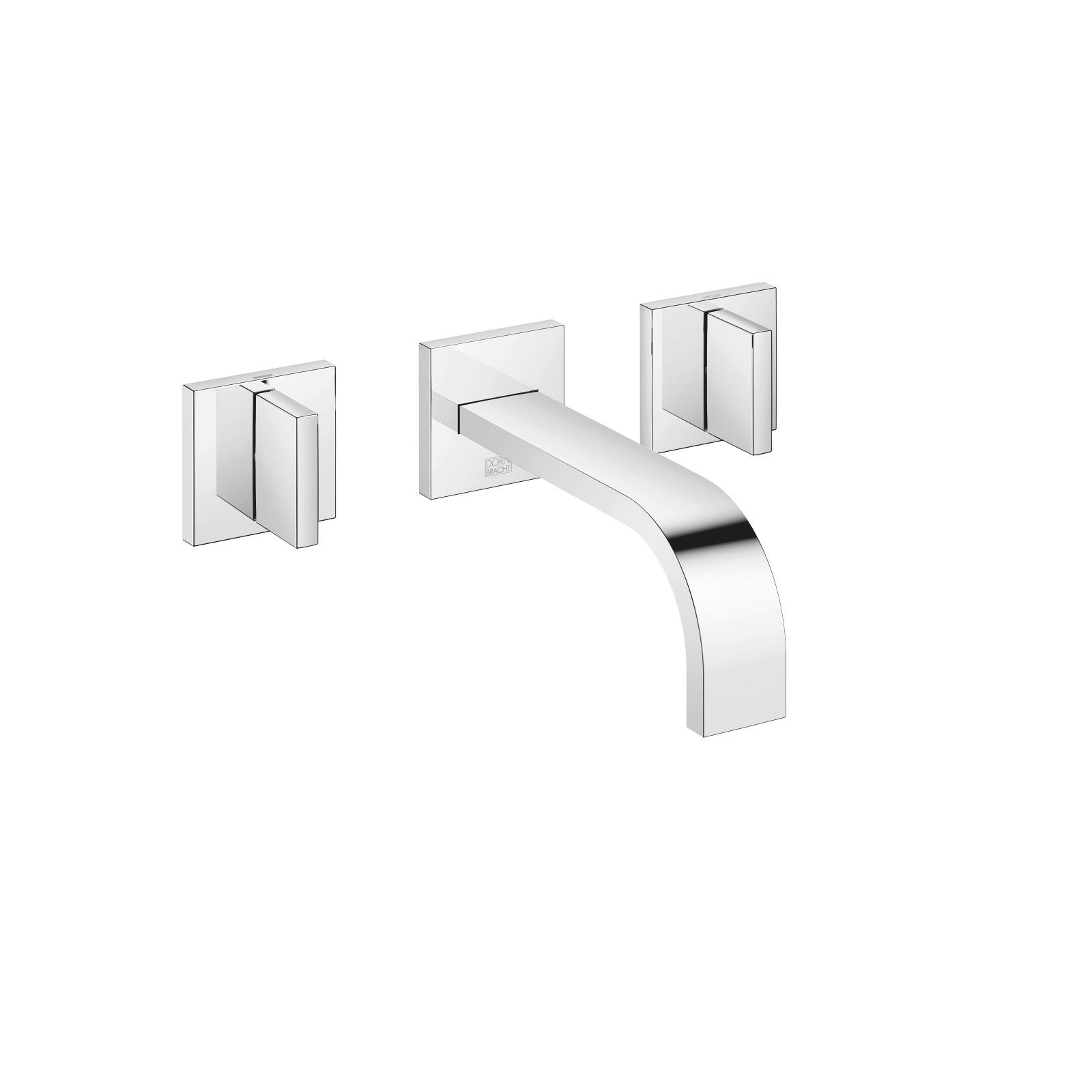 MEM Chrome Washstand faucets: Wall-mounted basin mixer without pop-up waste