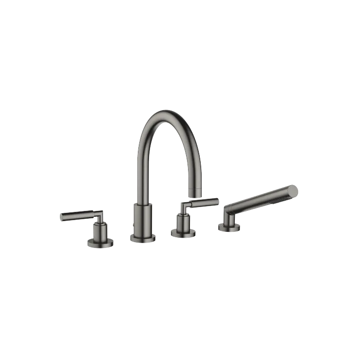 TARA Brushed Dark Platinum : Bath shower set for bath rim or tile edge ...