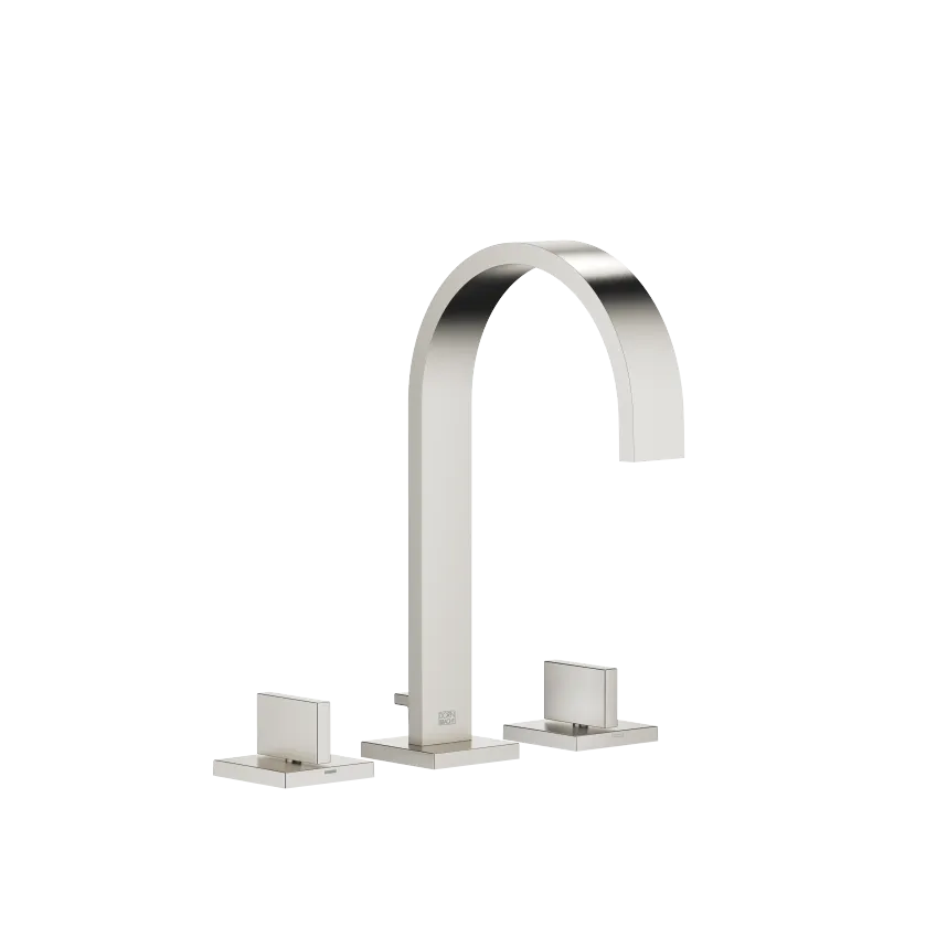 MEM Brushed Platinum Washbasin faucets: Three-hole lavatory mixer with ...
