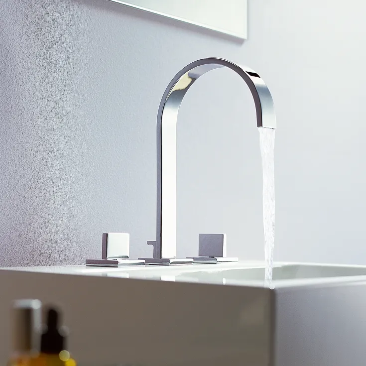 MEM Chrome : Three-hole basin mixer with pop-up waste
