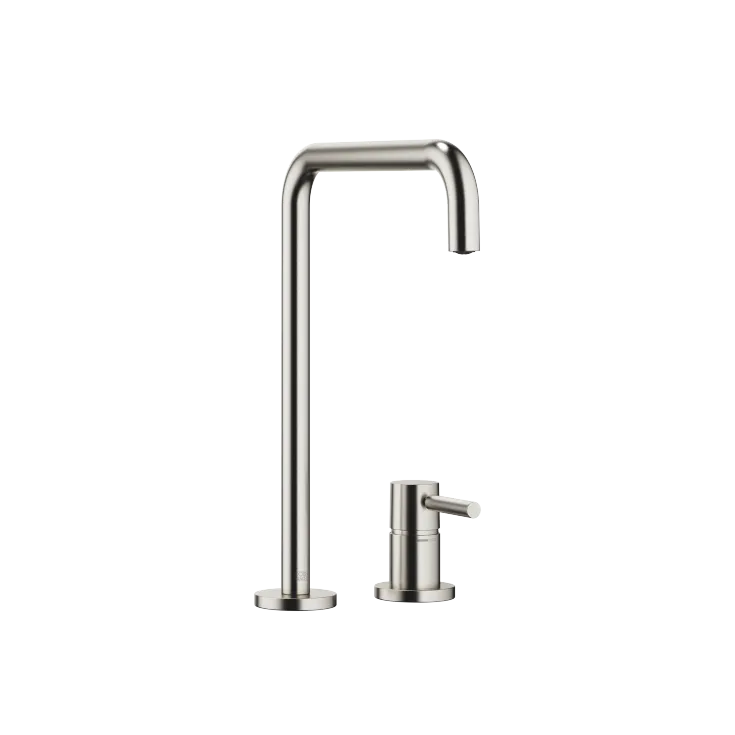 META SQUARE Brushed Platinum : Two-hole mixer with individual flanges