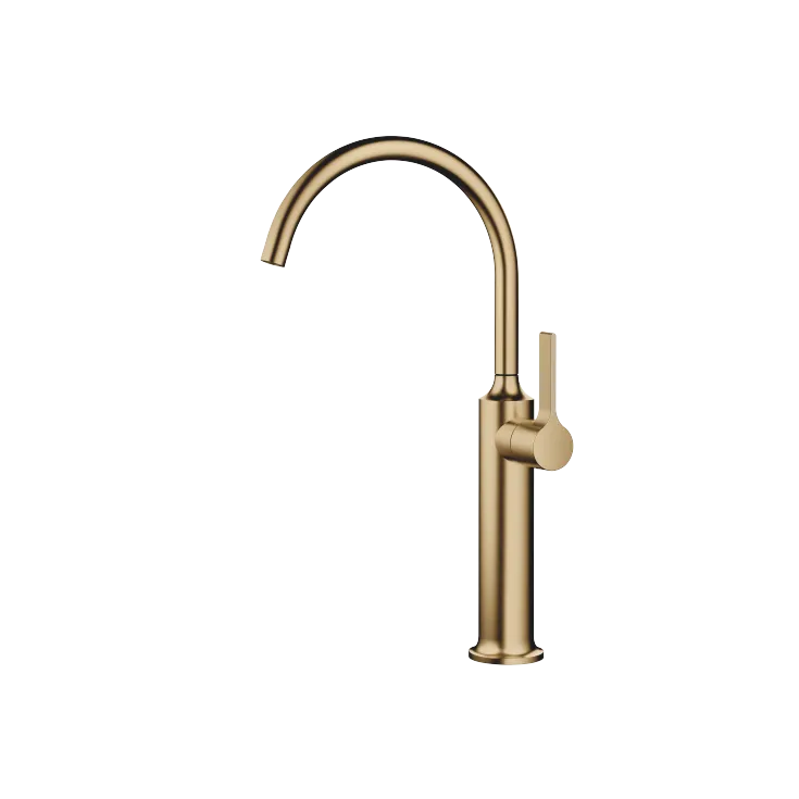 VAIA Brushed Dark Brass (PVD) : Single-lever basin mixer with raised ...