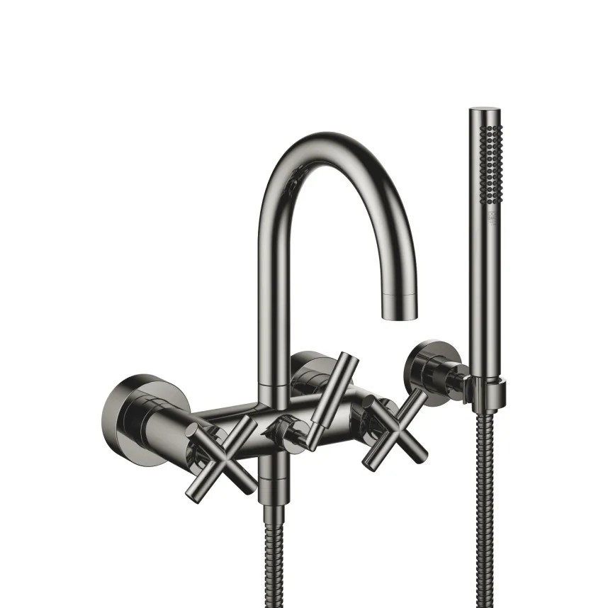 TARA Dark Chrome Tub faucets: Tub mixer for wall-mounted installation ...