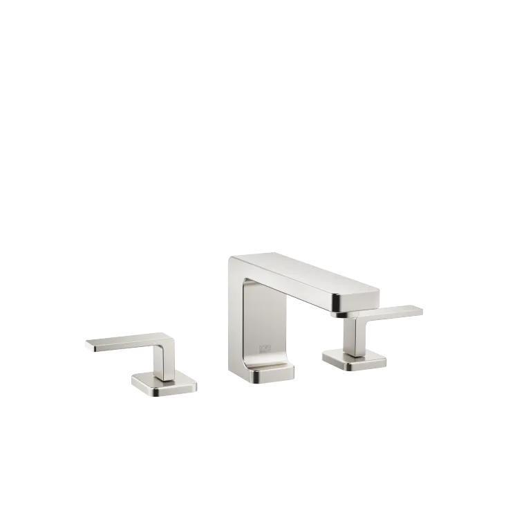 LULU Brushed Platinum : Three-hole lavatory mixer with drain