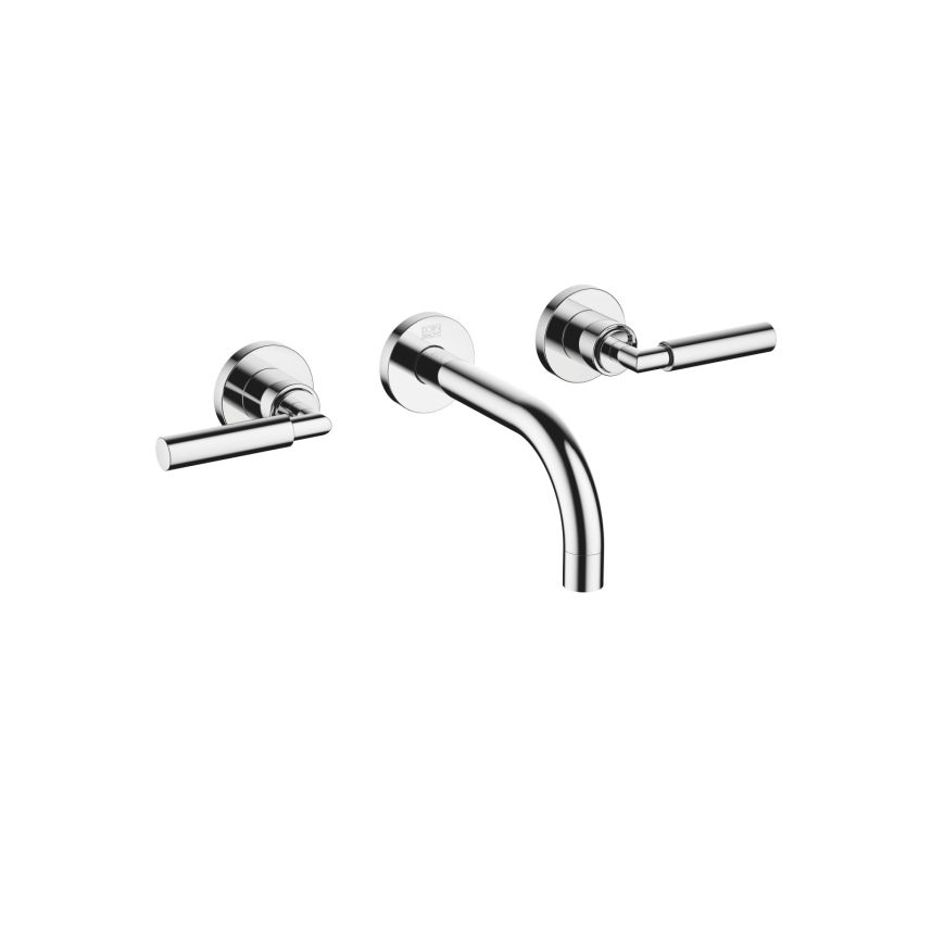 TARA Chrome Washstand faucets: Wall-mounted basin mixer without pop-up ...