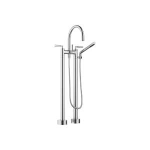TARA Brushed Chrome Bath faucets: Two-hole bath mixer for free-standing ...