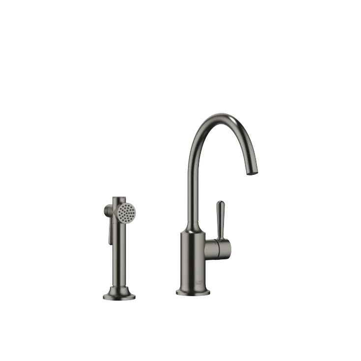 VAIA Brushed Dark Platinum : Single-lever mixer with side spray set