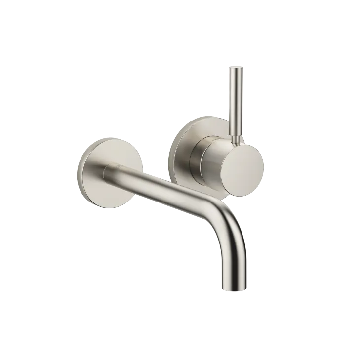META Brushed Platinum : Wall-mounted single-lever basin mixer with ...