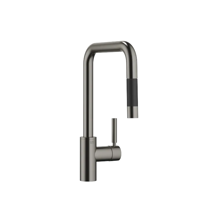 META SQUARE Brushed Dark Platinum : Single-lever mixer pull-down with ...