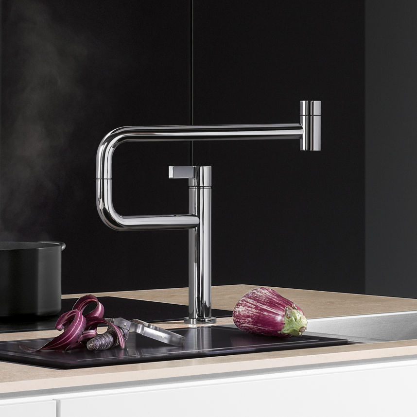 TARA ULTRA Chrome Kitchen faucets: PIVOT Single-lever mixer