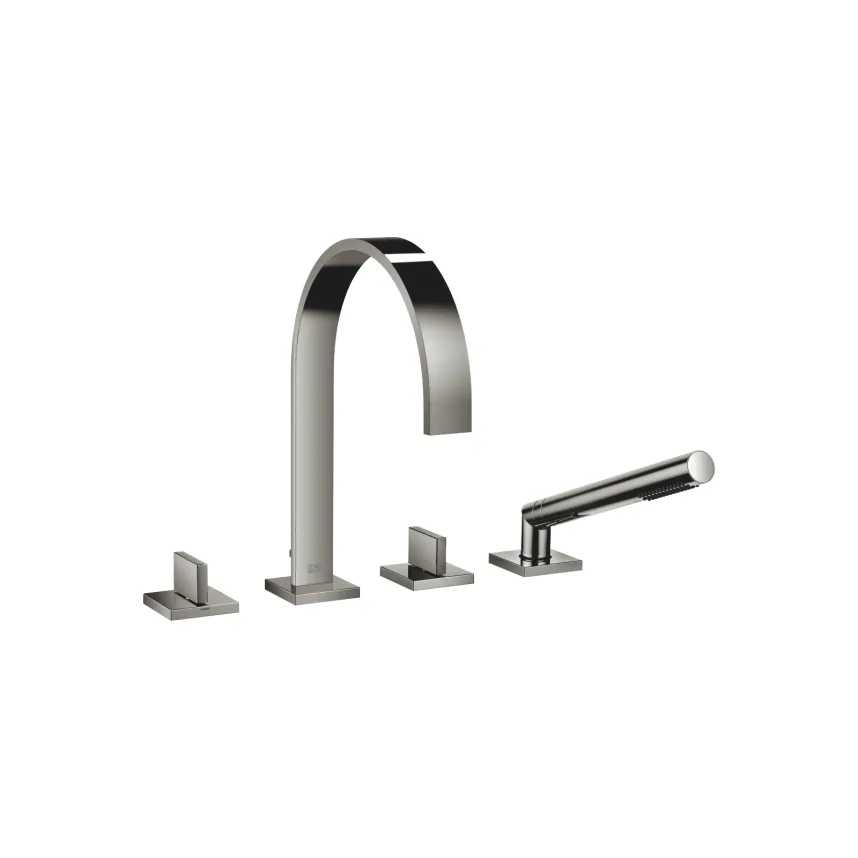 MEM Dark Chrome Bath faucets: Bath shower set for bath rim or tile edge ...