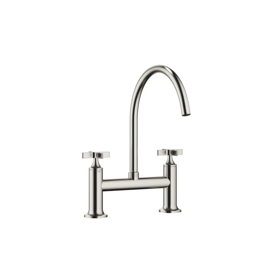 VAIA Brushed Platinum Kitchen faucets: Two-hole bridge mixer For ...