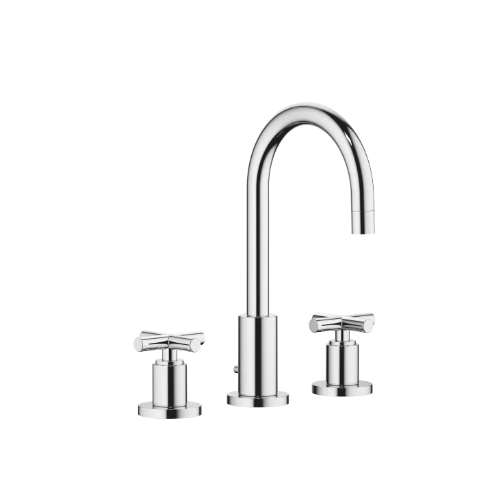 TARA Chrome : Three-hole lavatory mixer with drain