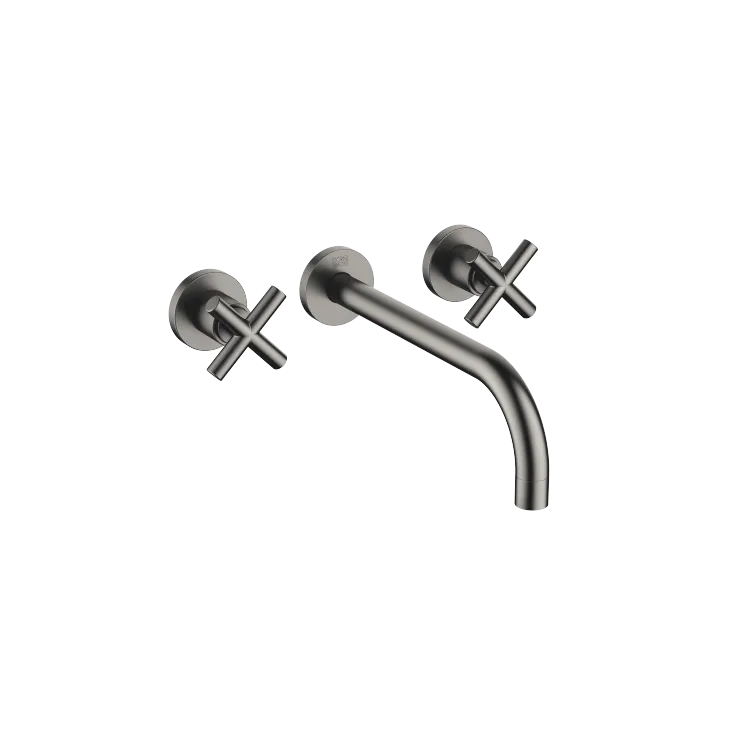 TARA Brushed Dark Platinum : Wall-mounted three-hole lavatory mixer ...