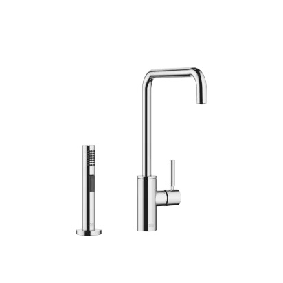 META SQUARE Chrom Küchenarmaturen: Einhebelmischer für Spül-/ Profibrause