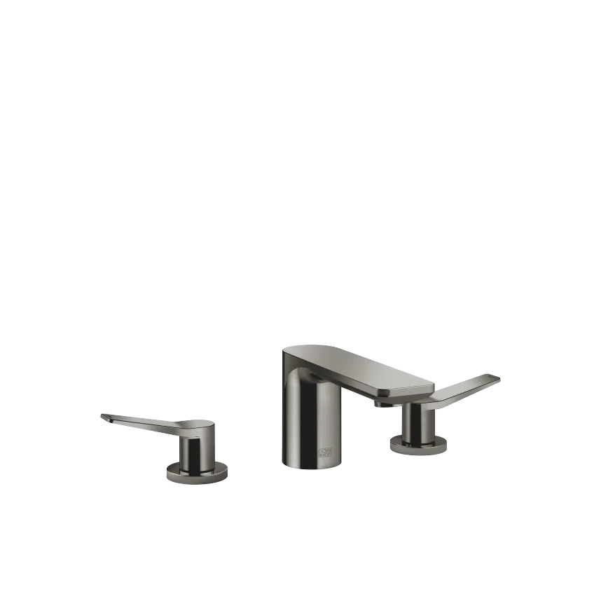 LISSÉ Dark Chrome Washbasin faucets: Three-hole lavatory mixer with drain
