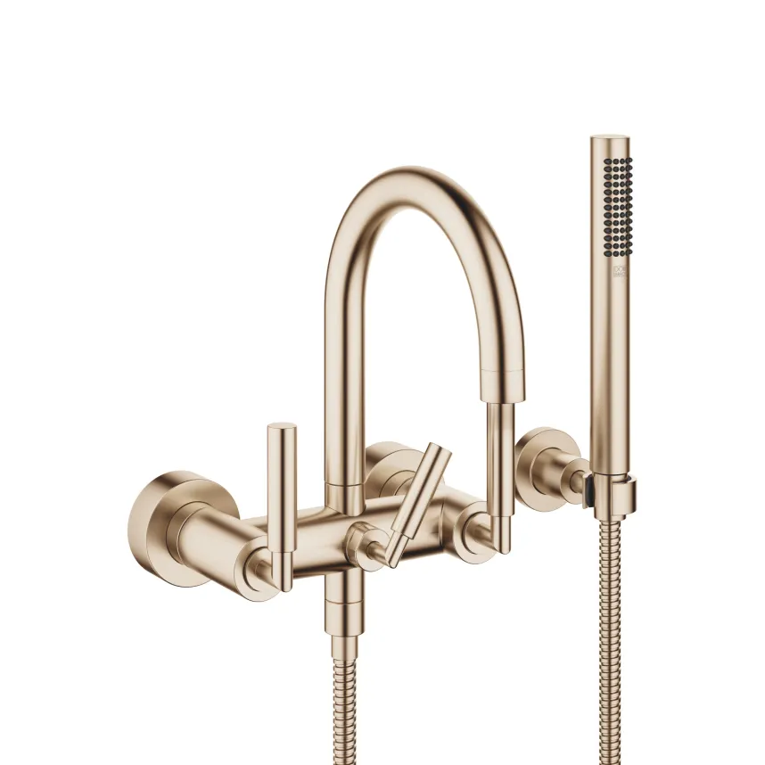TARA Brushed Champagne (22kt Gold) Tub faucets: Tub mixer for wall ...