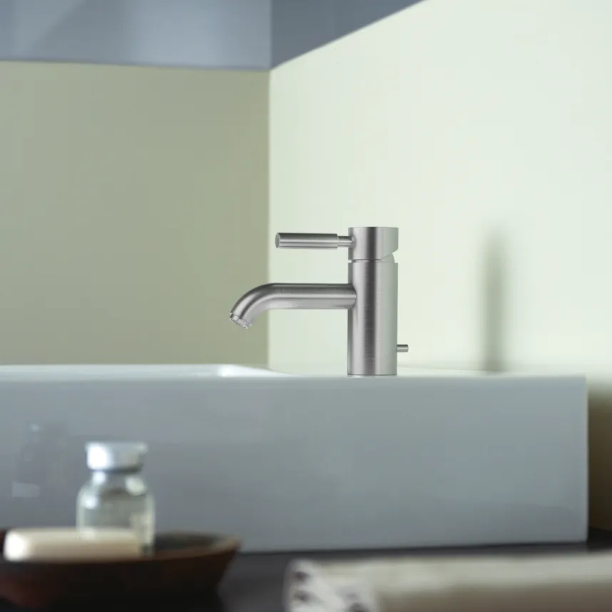 EDITION PRO Chrome Washstand faucets: Single-lever basin mixer with pop ...