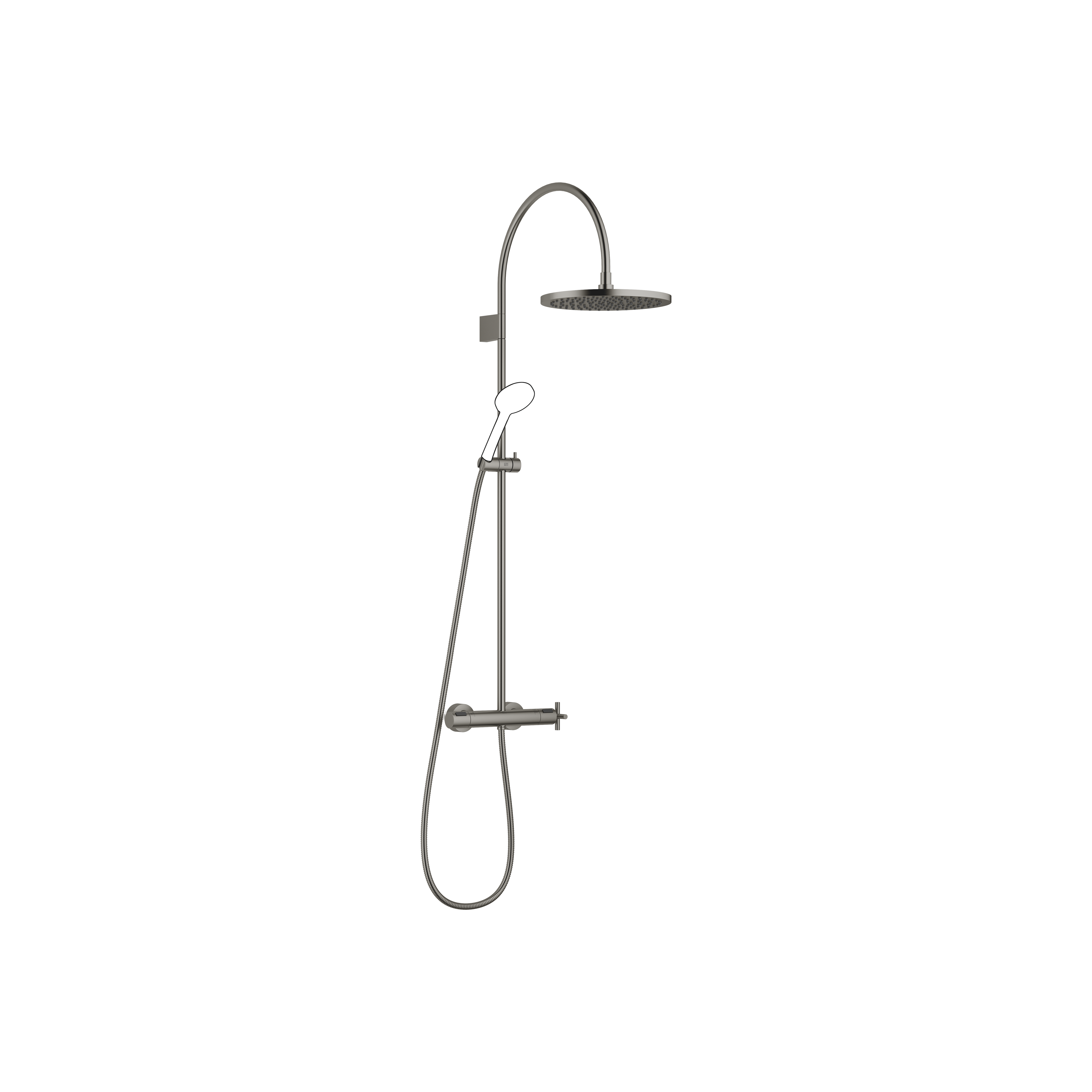 TARA Brushed Dark Platinum : Shower pipe with shower thermostat without ...