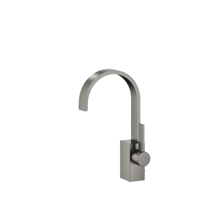 MEM Brushed Dark Platinum : Single-lever basin mixer with pop-up waste