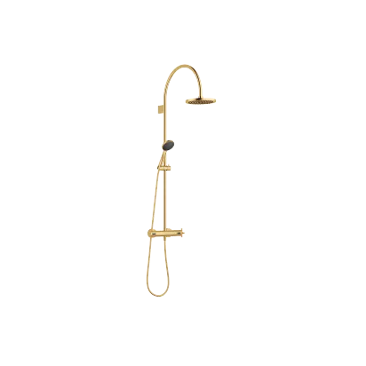 TARA Brushed Durabrass (23kt Gold) Shower faucets: Shower pipe with ...