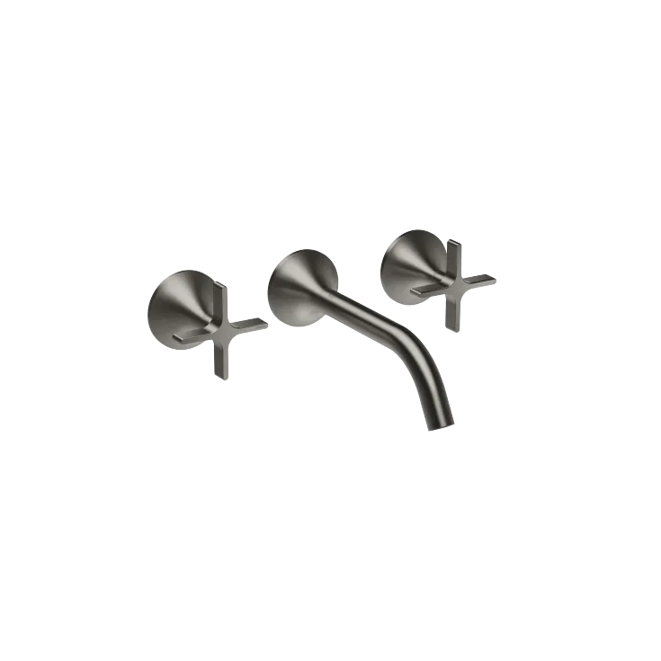 VAIA Brushed Dark Platinum : Wall-mounted three-hole lavatory mixer ...