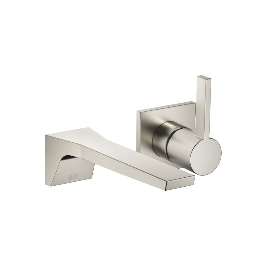 CL.1 Brushed Platinum Washstand faucets: Wall-mounted single-lever ...