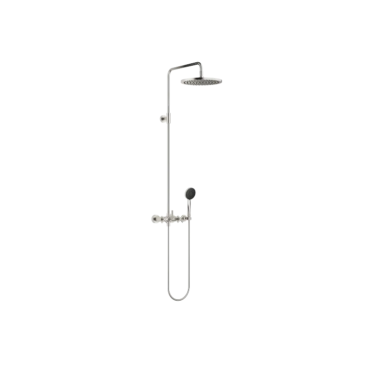 TARA Brushed Platinum : Showerpipe with shower mixer 300 mm