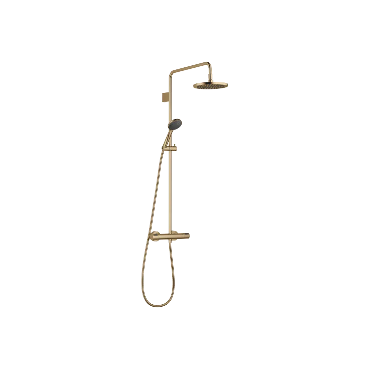 SERIES SPECIFIC Brushed Dark Brass : Shower pipe with shower thermostat ...