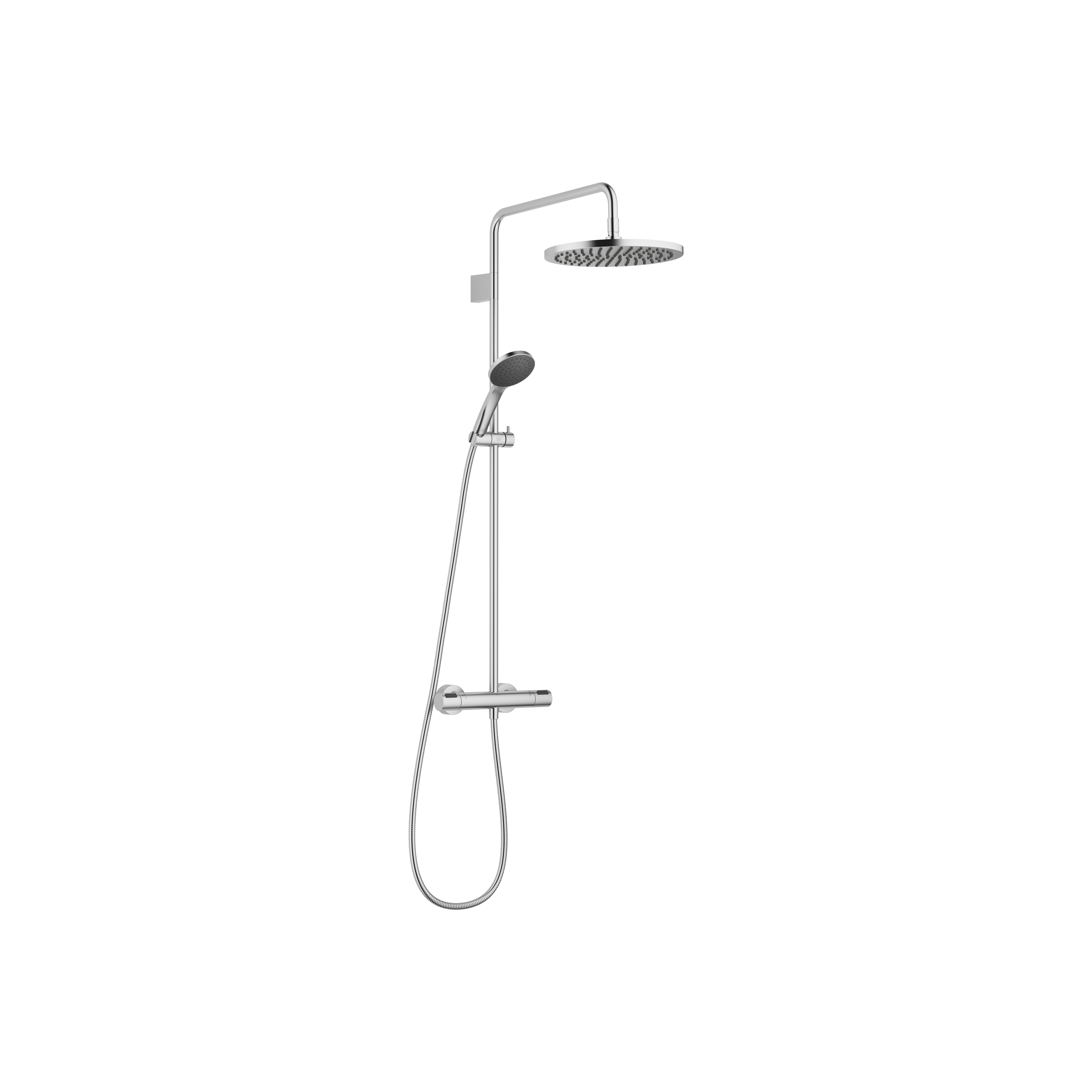 EDITION PRO Brushed Chrome : Shower pipe with shower thermostat with ...